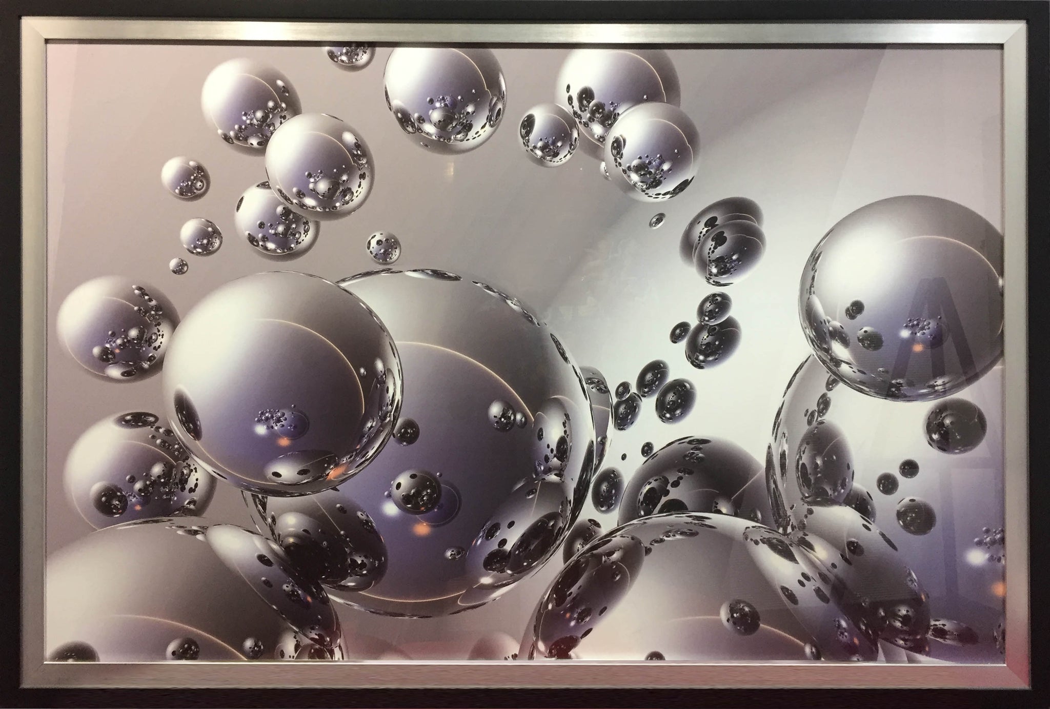 Framed Print of Silver Orbs – allaboutartaustralia
